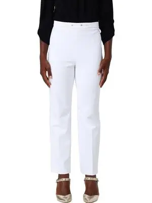 Elisabetta Franchi Slim-fit Cropped Crêpe Trousers - Ivory