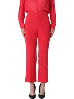 Elisabetta Franchi Slim-fit Cropped Crêpe Trousers - Red