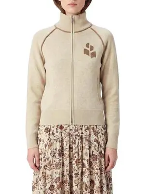 Isabel Marant Étoile Zip-up Cardigan With Flocked Logo - Grey