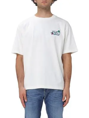 Drole De Monsieur Slogan Print Cotton T-shirt With Dropped Shoulders - White