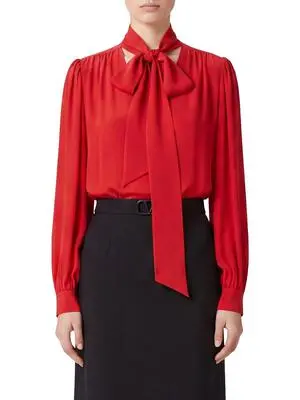 Valentino Garavani Tie Neck Shirt - Red
