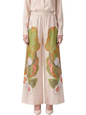 La DoubleJ Wide Leg Printed Trousers - Ivory