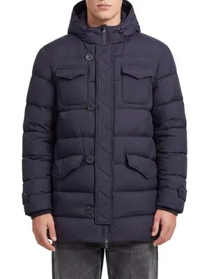 Herno Herno Eskimo Waterproof Nylon Short Down Jacket With Goose Down Padding Navy