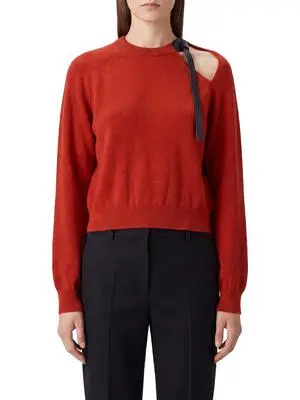 FERRAGAMO Ferragamo Knit Cut-Out Sweater Brick Red