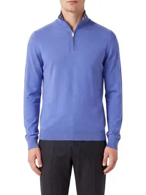Paul Smith Quarter Zip Sweater - Blue 1