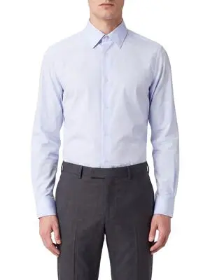 Paul Smith Slim Fit Cotton Blend Evening Shirt With French Collar - Blue
