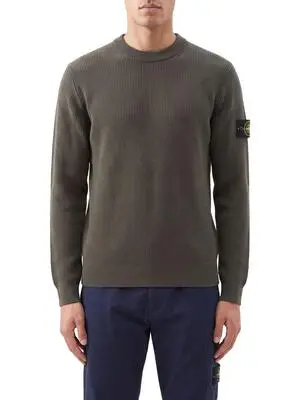 Stone Island Ribbed Knit Sweater - Green