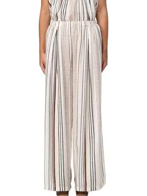 ELEH Eleh Multicolour Striped Palazzo Trousers In Crêpe
