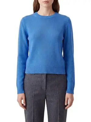 LISA YANG Lisa Yang Long-Sleeved Pure Cashmere Crewneck Jumper Gnawed Blue