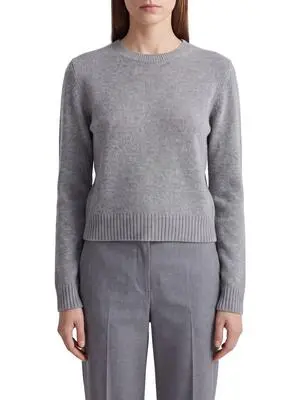 LISA YANG Lisa Yang Long-Sleeved Pure Cashmere Crewneck Jumper Grey 1