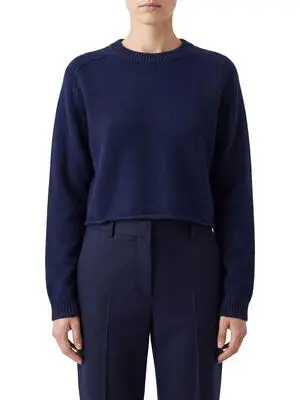 LISA YANG Crew Neck Sweater - Navy