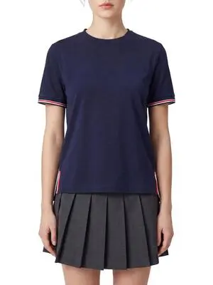 Thom Browne 4-bar Merino Wool T-shirt - Navy
