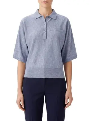 LISA YANG LISA YANG Pullover With Polo Collar Charcoal