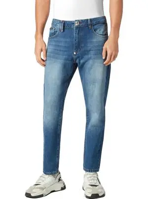 Philipp Plein Detroit Mid-rise Slim Fit Cotton Denim Jeans - Blue