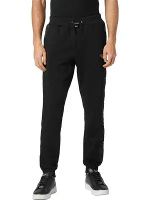 Philipp Plein Jersey Jogging Trousers With Drawstring And Quilted Details - Black