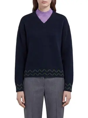 Marni V-neck Sweater - Blue