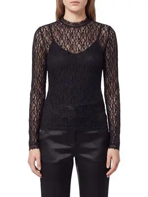 Isabel Marant Étoile Lace High Neck Top - Black