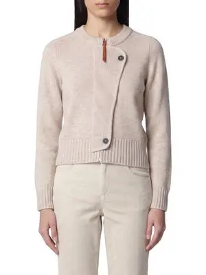 Isabel Marant Étoile Merino Wool And Cashmere Crewneck Cardigan With Side Buttons - Beige