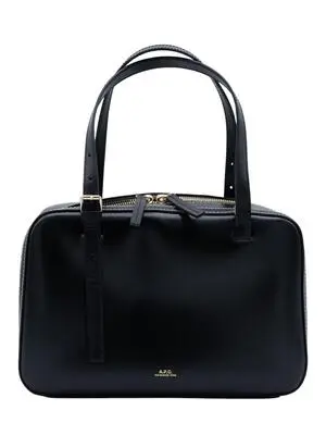 A.p.c. Virginie Smooth Leather Handbag With Removable Shoulder Strap - Black