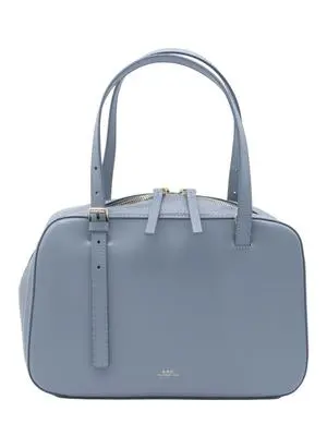 A.p.c. Virginie Smooth Leather Handbag With Removable Shoulder Strap - Blue