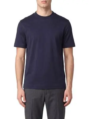 Emporio Armani Basic Short-sleeved Crewneck T-shirt In Pure Cotton Black