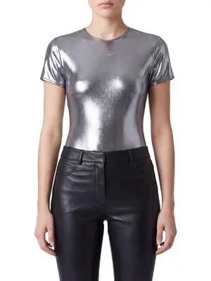 COLLINI MILANO 1937 Collini Milano 1937 Metallic Short Sleeve Top