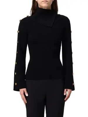 Elisabetta Franchi Elisabetta Franchi Ribbed Sweater With Button Detailing Black