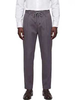 Herno Slim Fit Cotton Trousers With Drawstring Waist And Belt Loops - Brown