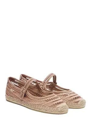 Tory Burch Tory Burch Open Weave Mary Jane Espadrilles Pink