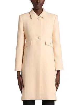 Valentino Garavani Wool Crepe Coat - Beige