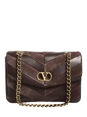 Valentino Garavani Djuna Medium Leather Shoulder Bag - Brown