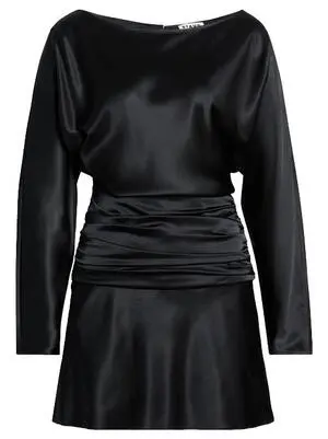 STAUD Freda Long Sleeve Silk Blend Minidress