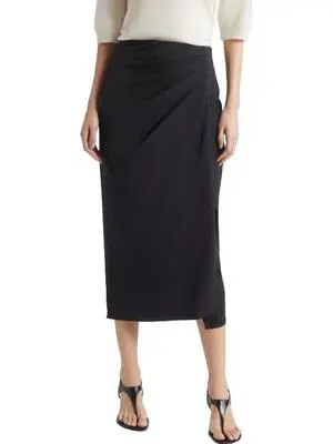 Marella Zampa Virgin Wool Midi Skirt - Black