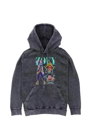 KPOP DEMON HUNTERS Zoey Super Star Logo Lightweight Hoodie - Black