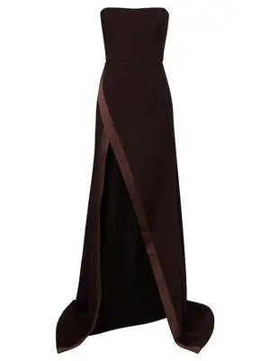 THE NEW ARRIVALS ILKYAZ OZEL Nefertiti Bustier Gown - Brown