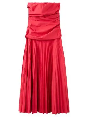 Mango Strapless Midi Dress - Red