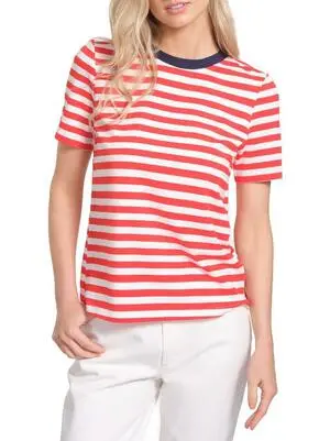 ISAAC MIZRAHI NEW YORK Striped Crewneck T-shirt - Red Multi