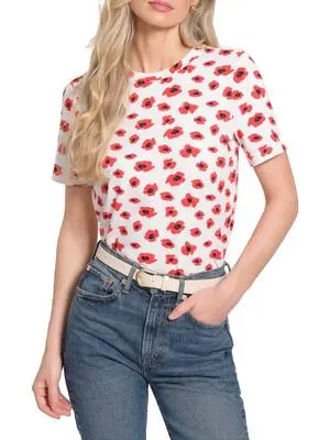 ISAAC MIZRAHI NEW YORK Striped Crewneck T-shirt - White/red