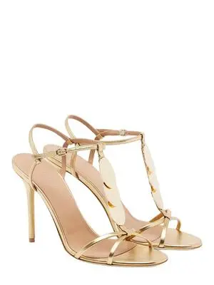 MALONE SOULIERS Kali Embellished Metallic Leather Sandals - Gold
