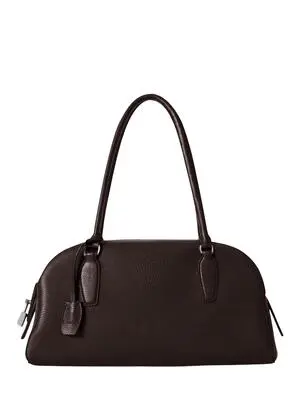 THE ROW E/w India Bag In Textured Calfskin - Deep Brown