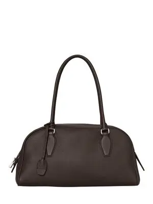 THE ROW The Row E/W India Bag In Textured Calfskin Walnut Shadow