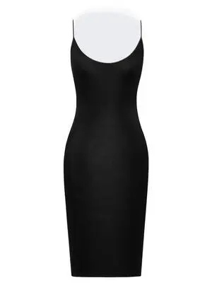 SAINT LAURENT Cassandre Open Back Dress Black