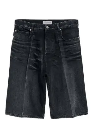 Balenciaga Denim Stay Press Shorts - Black