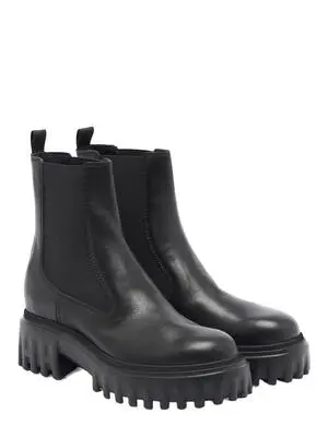 Hogan H700 Leather Chelsea Boots - Black