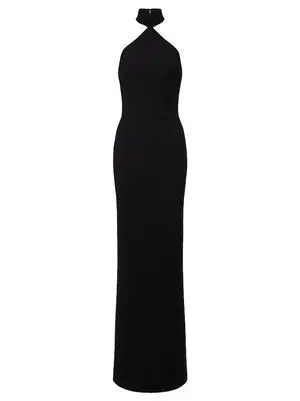 THE NEW ARRIVALS ILKYAZ OZEL Kailash Halterneck Gown - Black