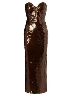 THE NEW ARRIVALS ILKYAZ OZEL Pulse Sequined Bustier Dress