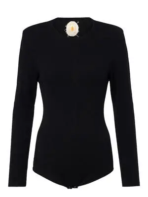 Jardin Des Orangers Knitted Wool And Cashmere Bodysuit - Black