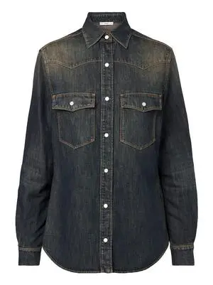 Fendi Cotton-blend Denim Shirt - Blue