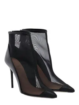 MALONE SOULIERS Malone Souliers Arc Pointed Toe Mesh And Leather Ankle Boots