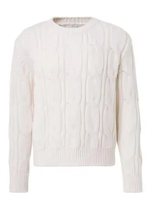 Eleventy Cable-knit Wool Sweater - White